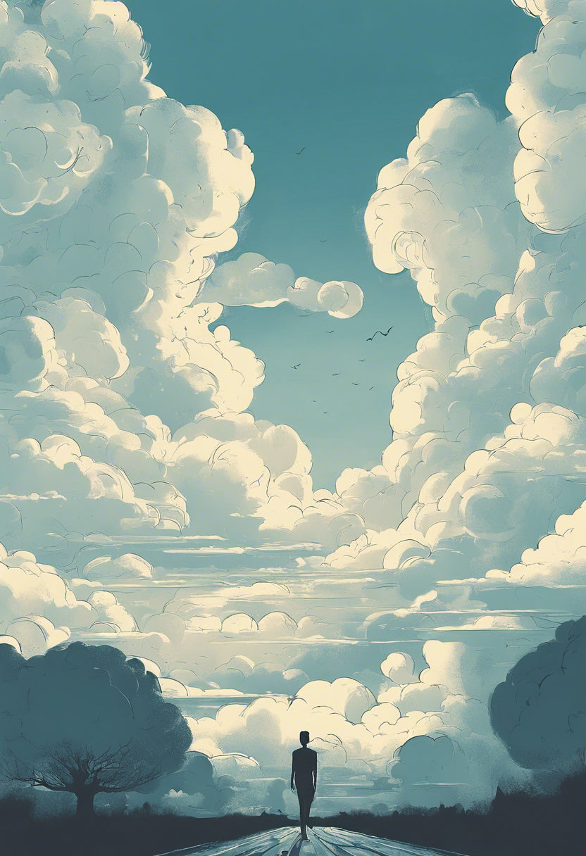 A Walk in The Clouds Illustration Art Print – Keep Calm Collection